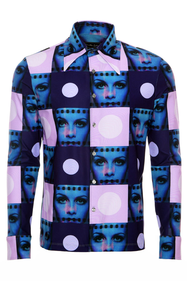 Men’s Mod Twiggy Shirt – 70s Long Sleeve | For Your Eyes Only